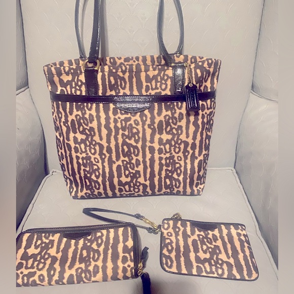 Coach | Bags | Coach Ocelot 3 Piece Purse Set | Poshmark